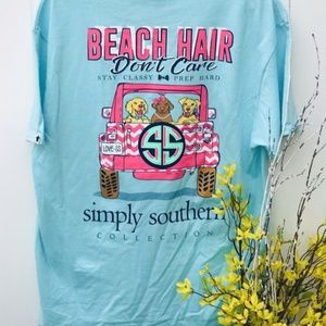 Simply Southern | Tops | Nwt Simply Southern Blue Beach Hair Jeep Tee ...